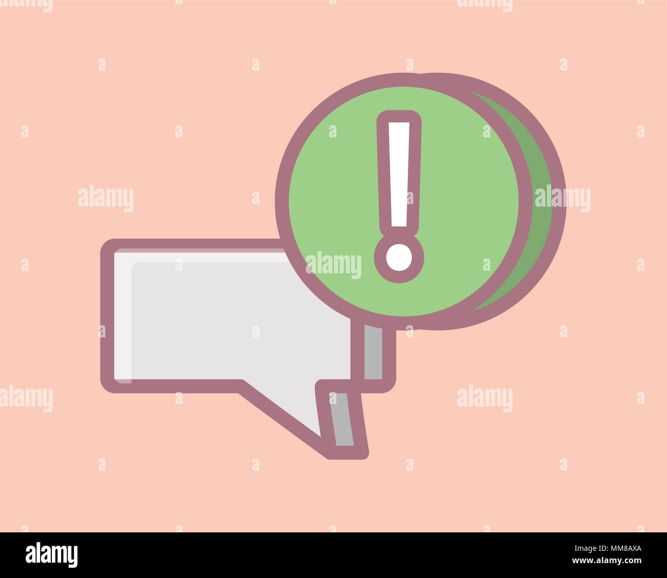 speech bubble with notification icon over pink background, colorful ...