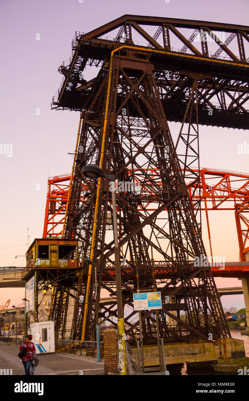 Nicolas Avellaneda Bridge, in La Boca, Buenos Aires, this is a very ...
