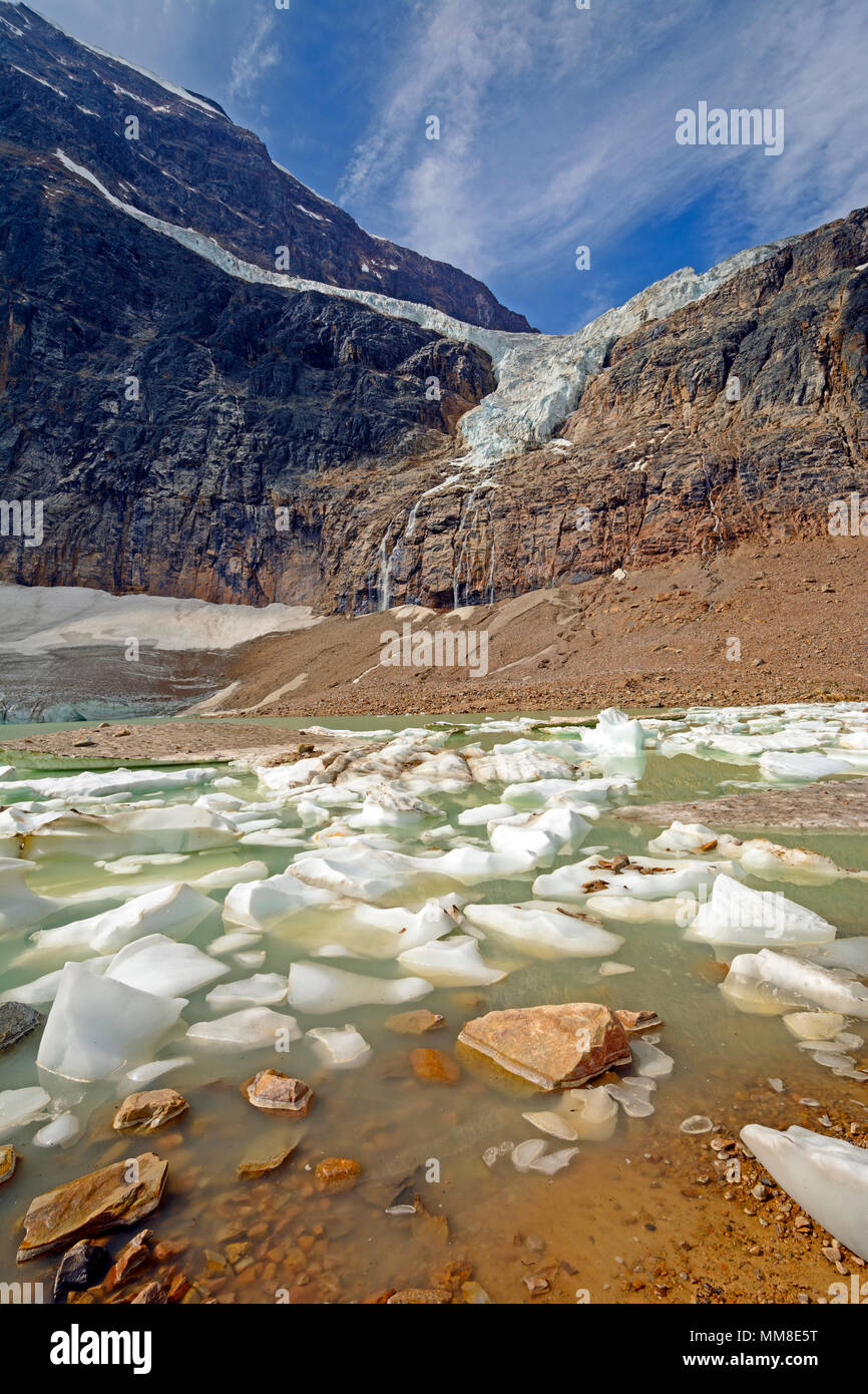 Angel Glacier and Cavell Lake in Jasper National Park Stock Photo - Alamy