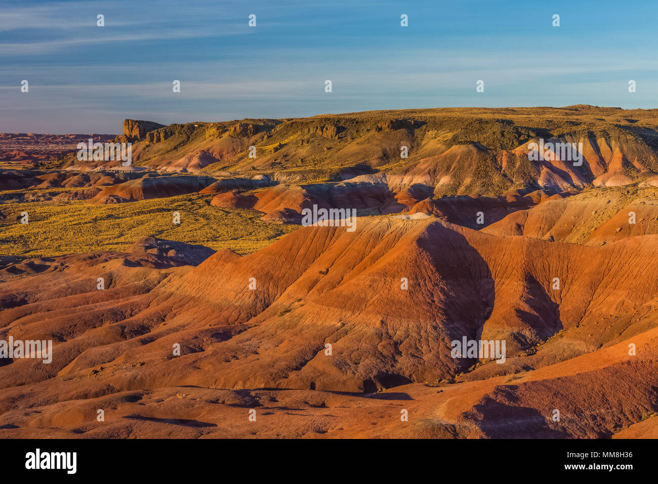 Colorful Painted Desert landscapes viewed from along the park road in ...