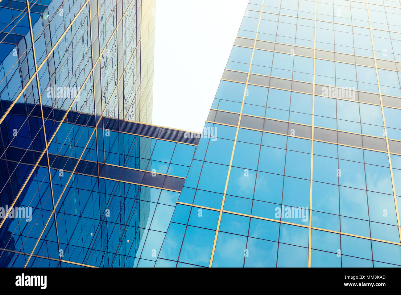 Perspective and underside angle view to textured background of modern ...