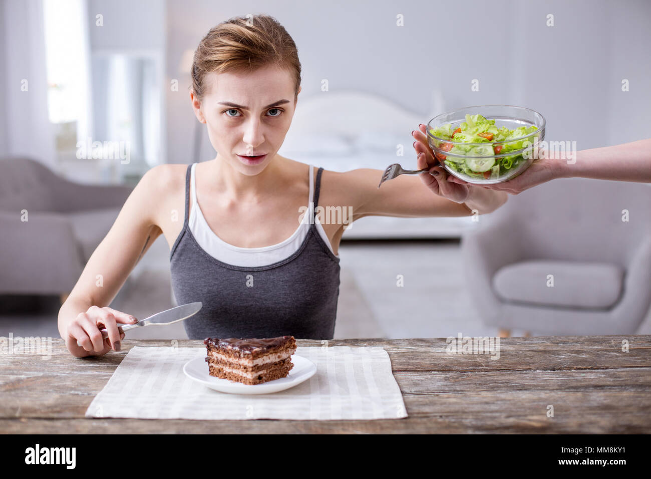 Woman Refusing Cake High Resolution Stock Photography and Images - Alamy