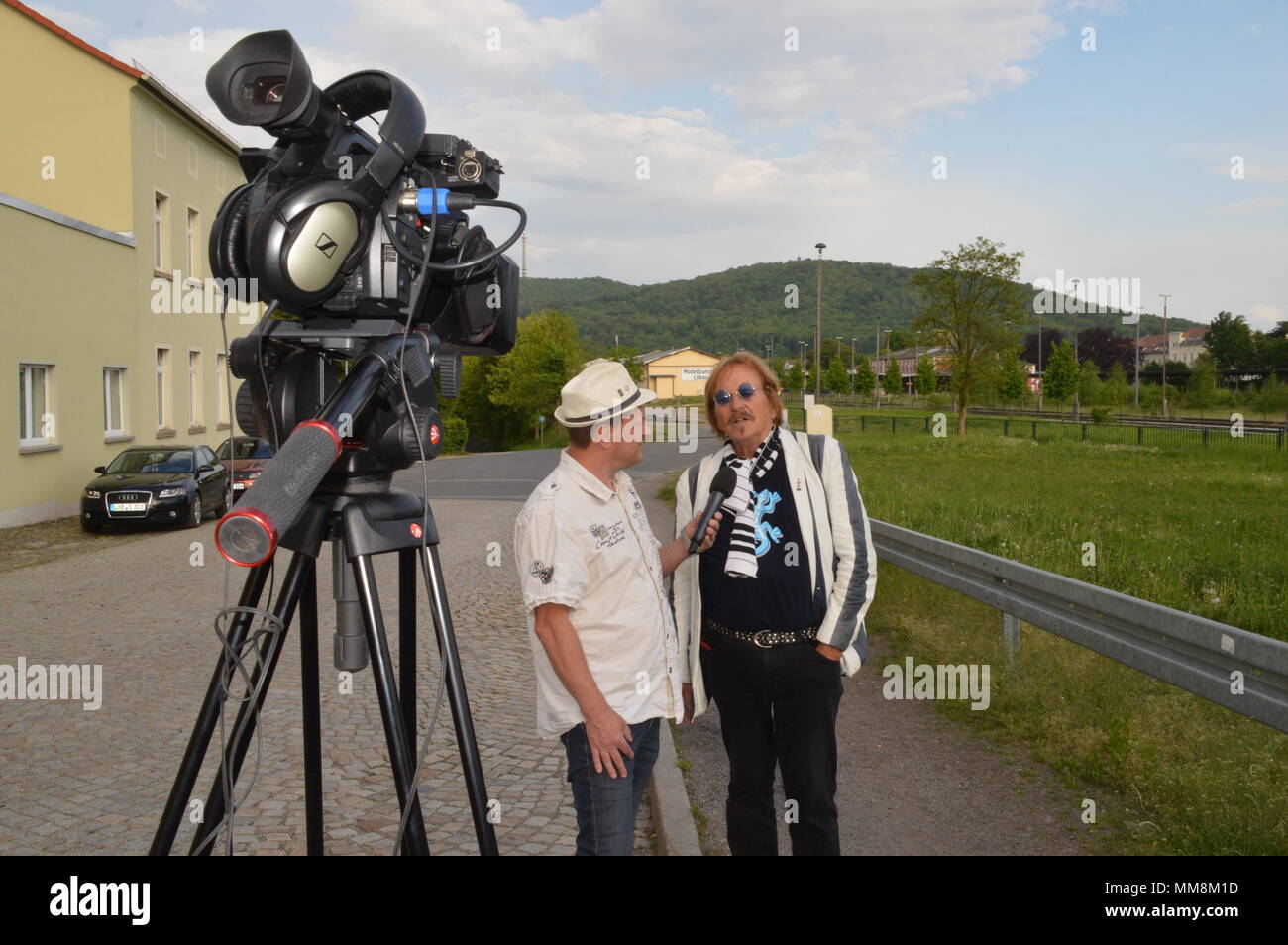 "loebau saxonia germany May 9 2018: Frank Zander and son Marcus in ...