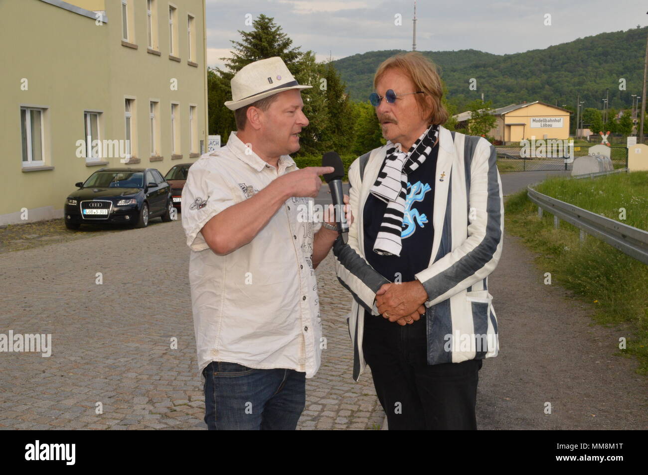"loebau saxonia germany May 9 2018: Frank Zander and son Marcus in ...