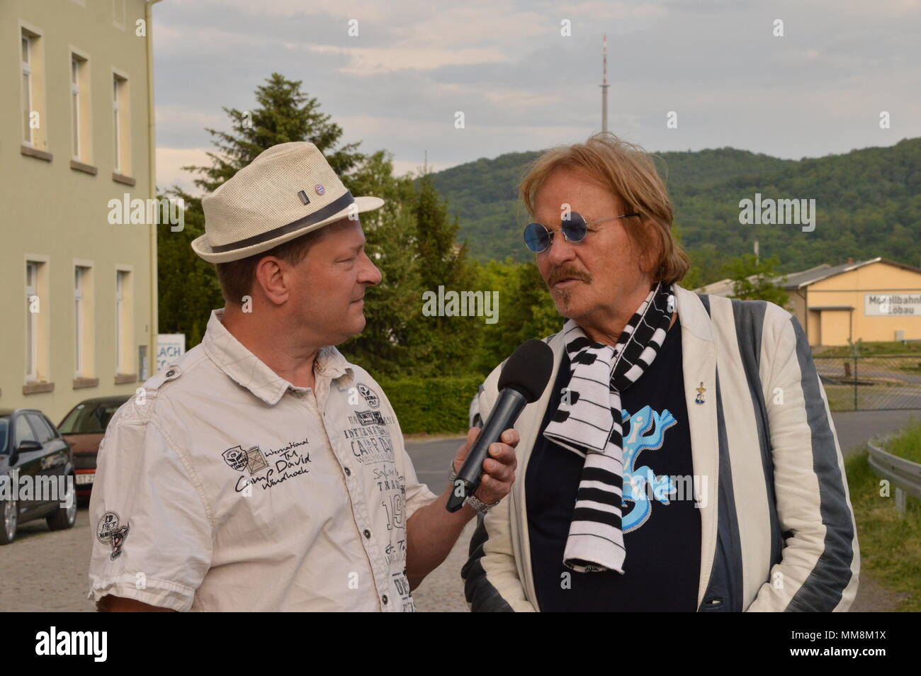 "loebau saxonia germany May 9 2018: Frank Zander and son Marcus in ...