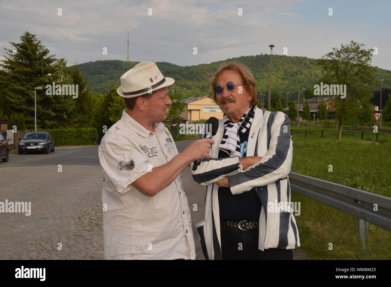 "loebau saxonia germany May 9 2018: Frank Zander and son Marcus in ...