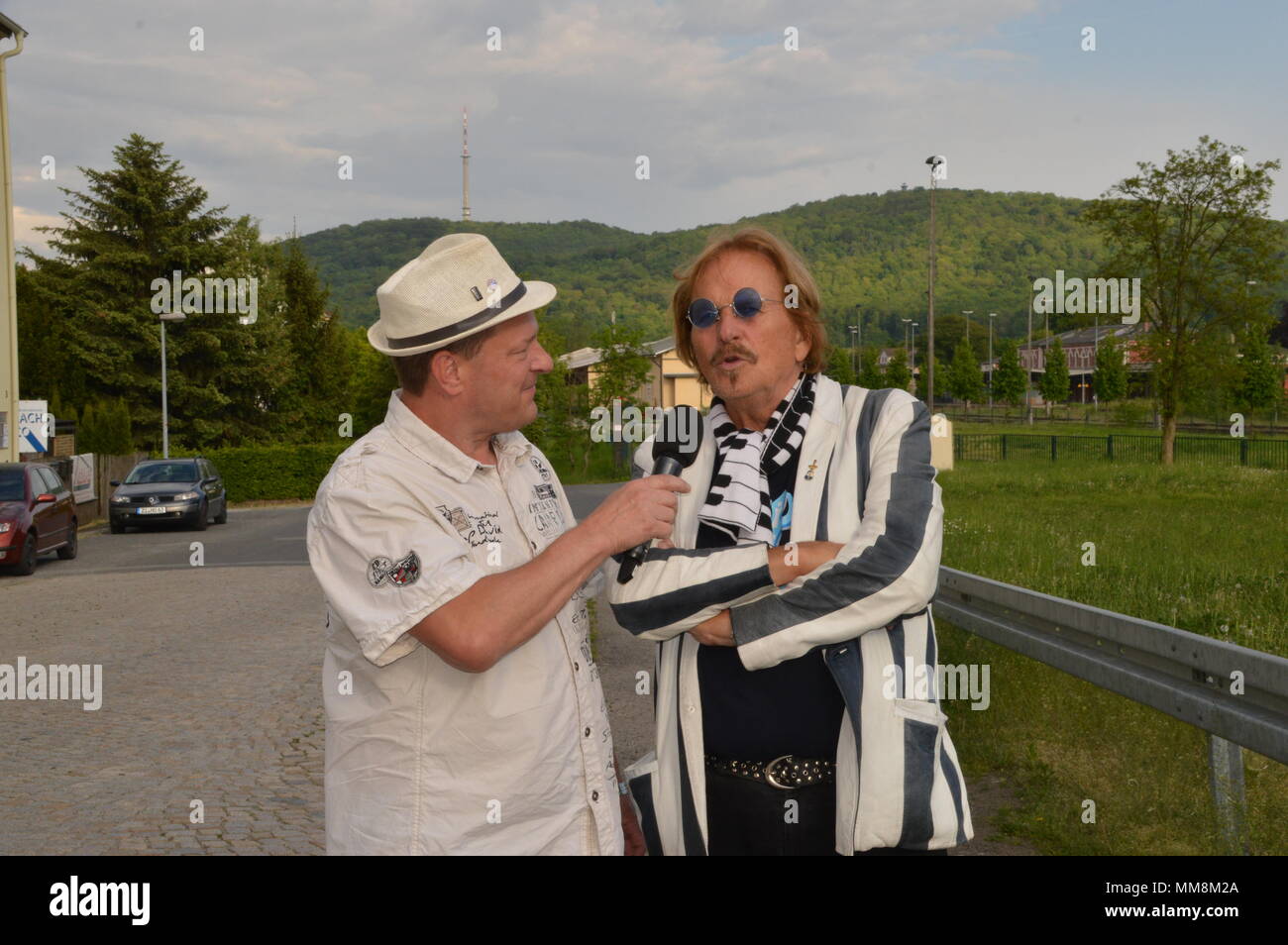 "loebau saxonia germany May 9 2018: Frank Zander and son Marcus in ...