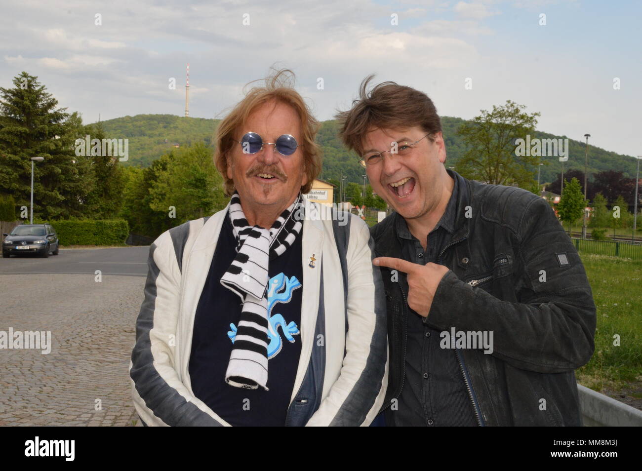 "loebau saxonia germany May 9 2018: Frank Zander and son Marcus in ...