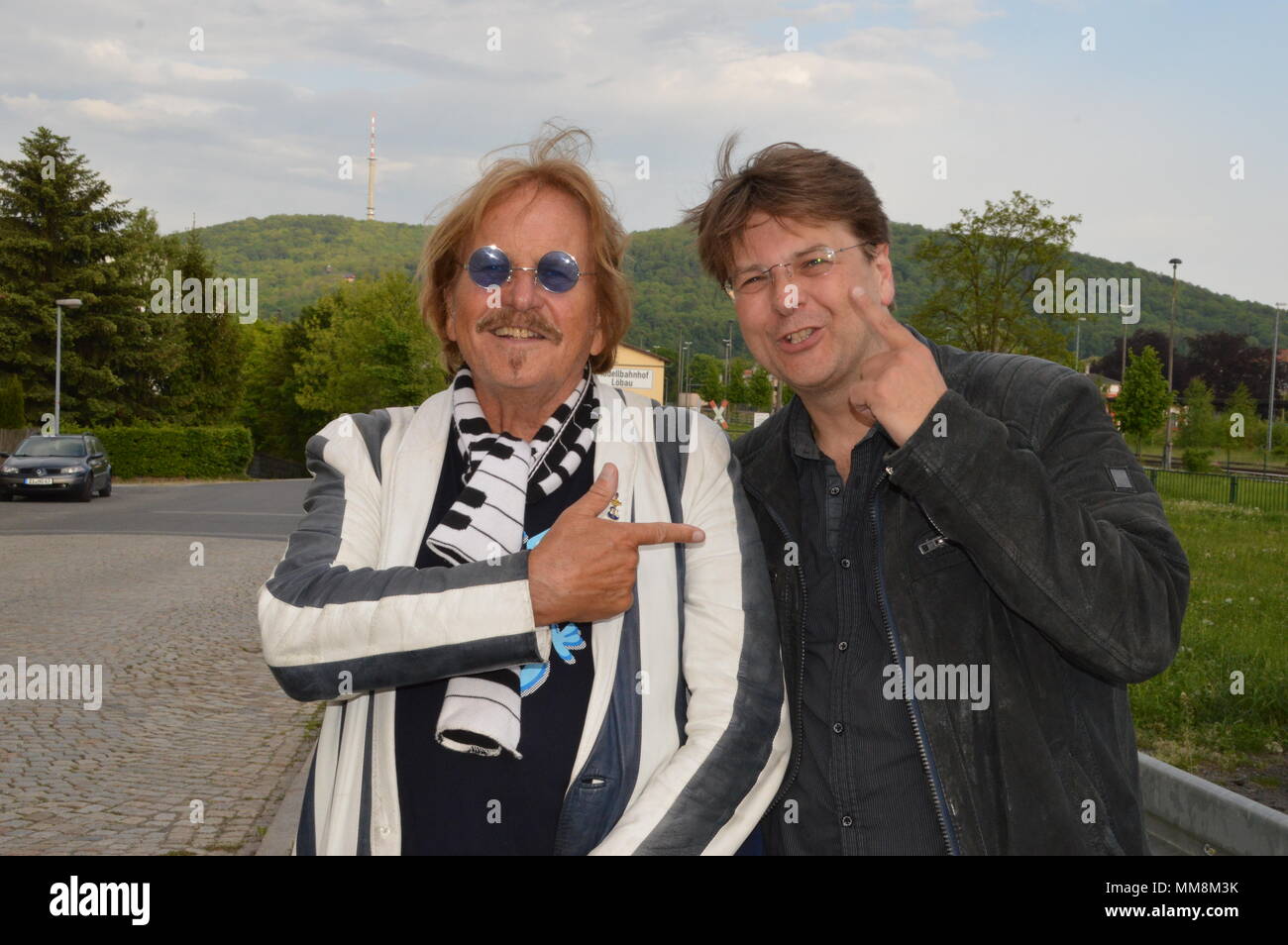 "loebau saxonia germany May 9 2018: Frank Zander and son Marcus in ...