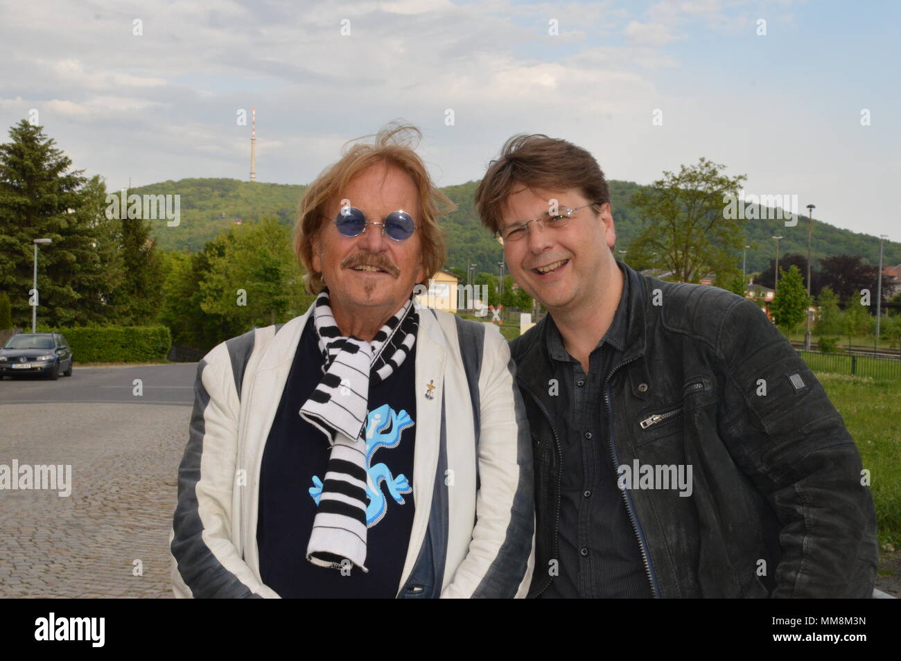 "loebau saxonia germany May 9 2018: Frank Zander and son Marcus in ...