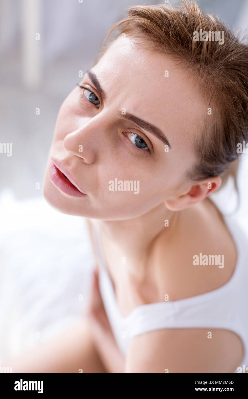 Portrait of a sad exhausted woman Stock Photo - Alamy