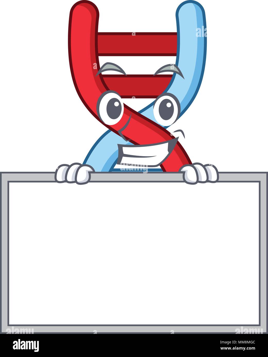 Grinning with board dna molecule character cartoon Stock Vector Image ...