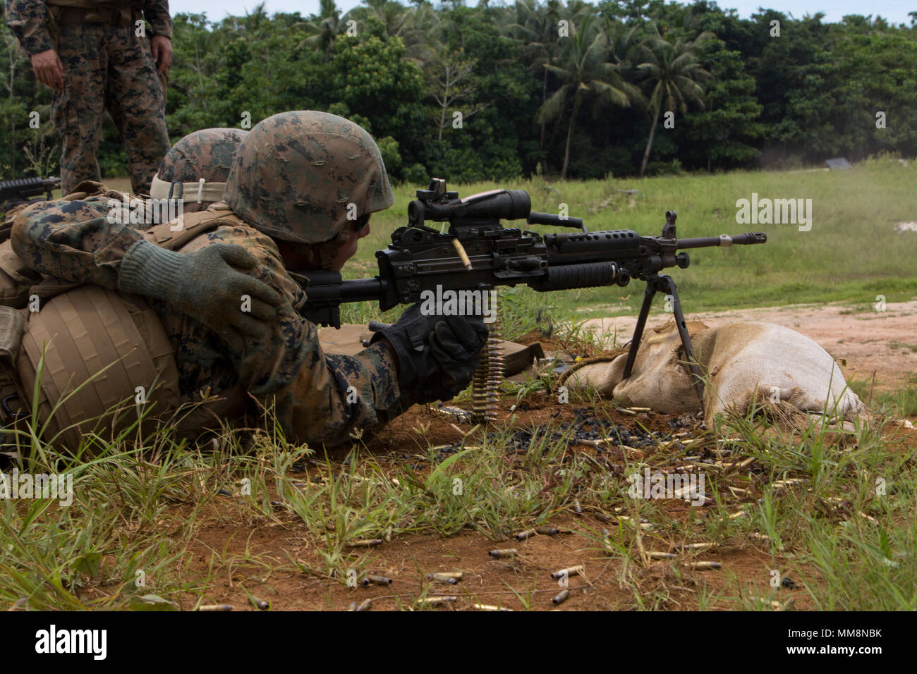 A Marine with Combat Logistics Battalion 31, 31st Marine Expeditionary ...