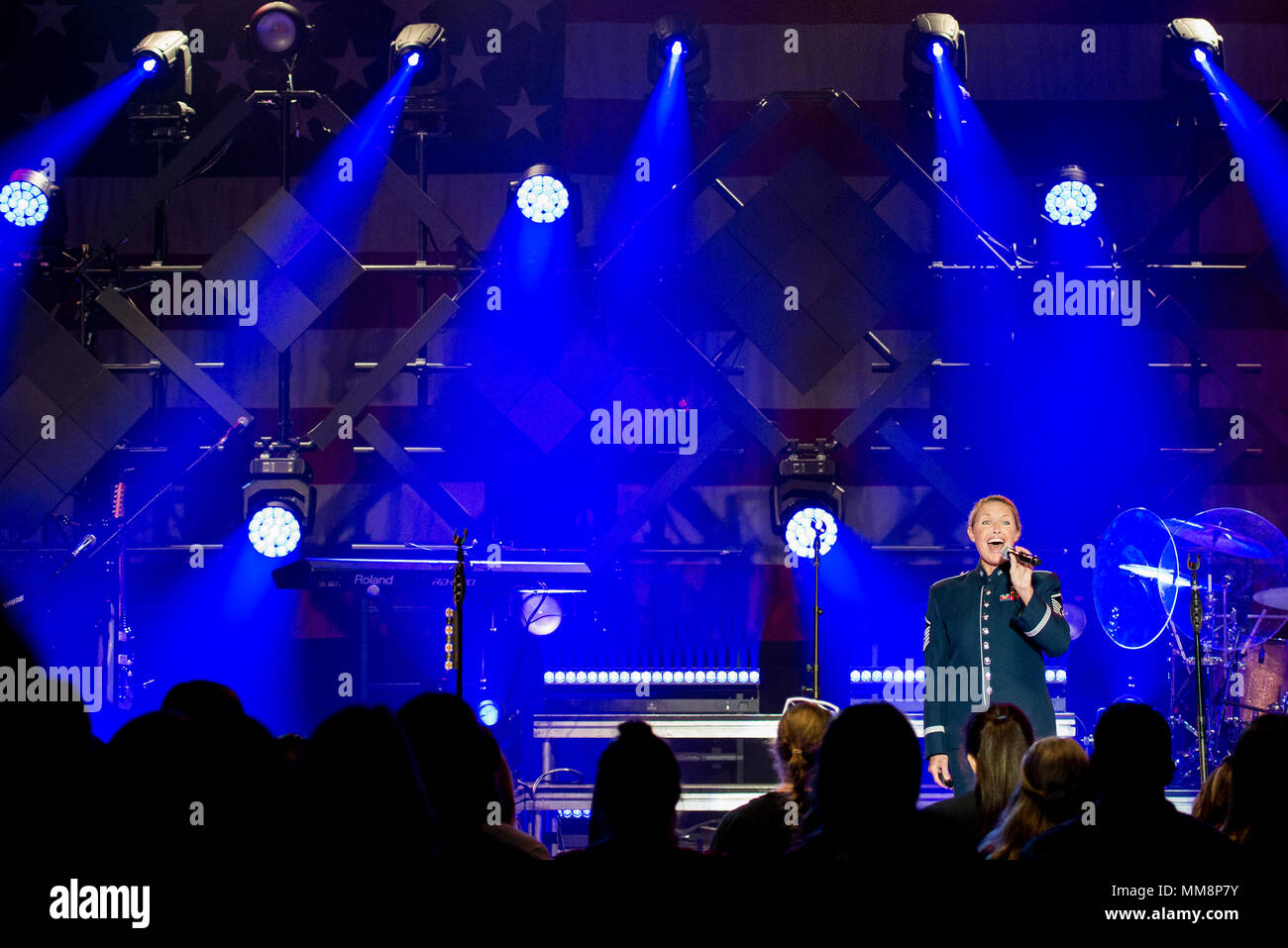 Master Sgt. Alyson Jones, Air Force Band of Flight vocalist, sings the ...