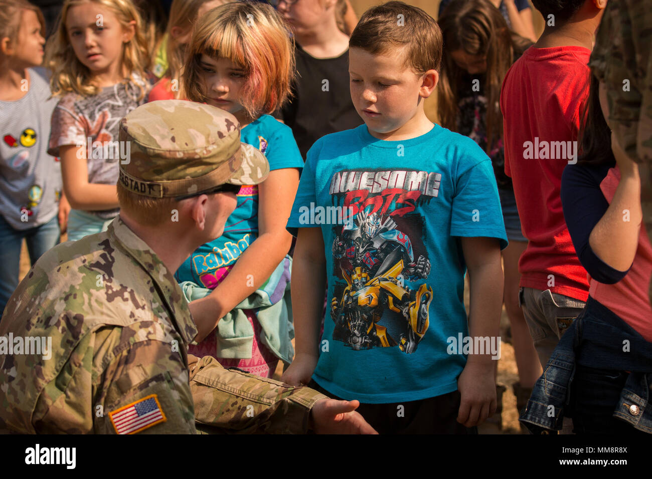 Boy scouts and local children from the Glide, Oregon, area visit the ...