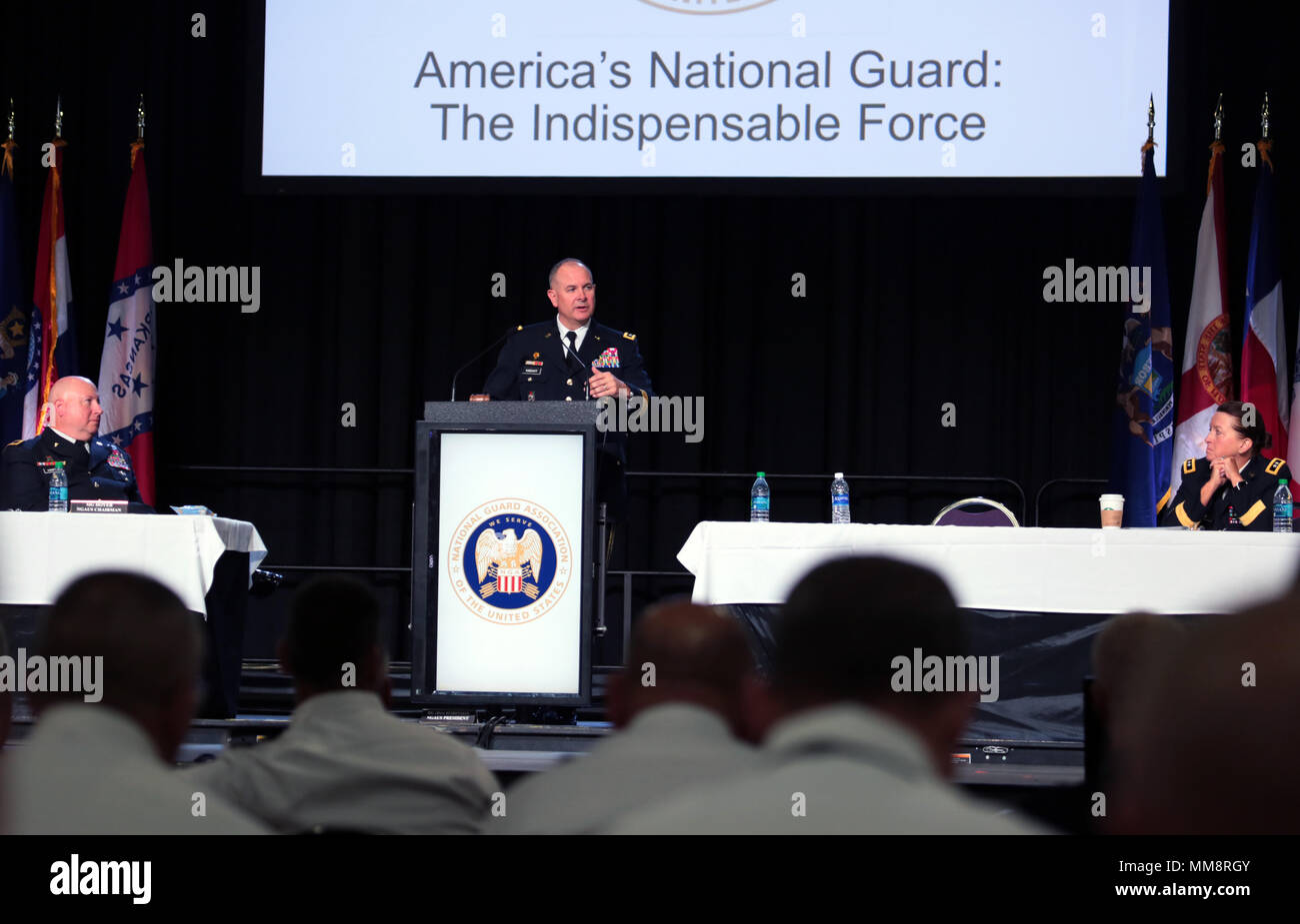 Lt. Gen. Timothy Kadavy addresses National Guard Soldiers at the 139th ...