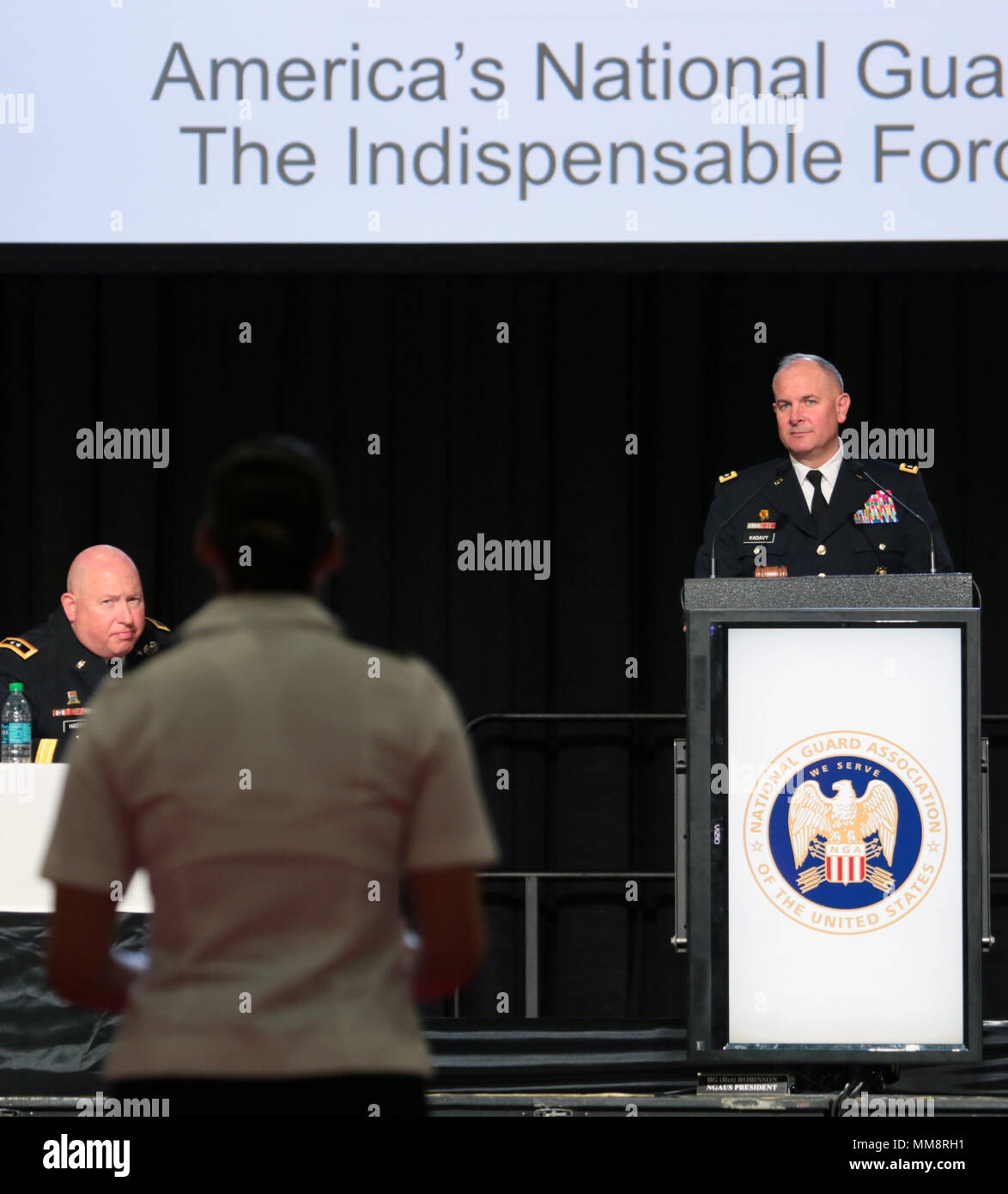 Lt. Gen. Timothy Kadavy addresses National Guard Soldiers at the 139th ...