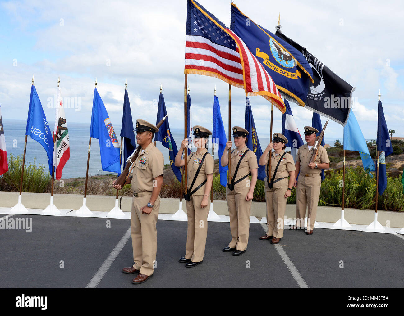 Members of the color guard for commander hi-res stock photography and ...