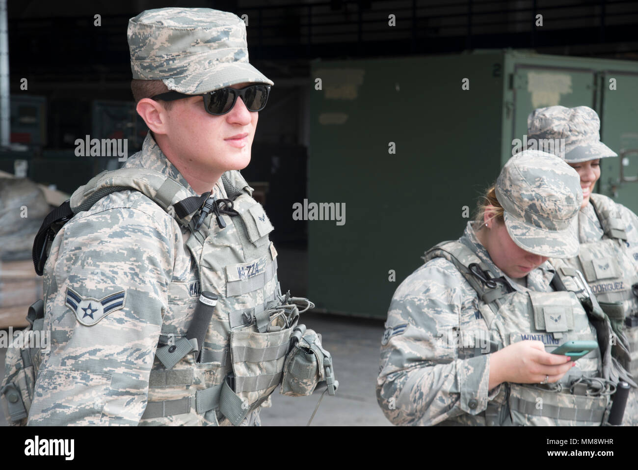 Airman First Class Nicholas Mazza loads gear at the 108th Wing in ...