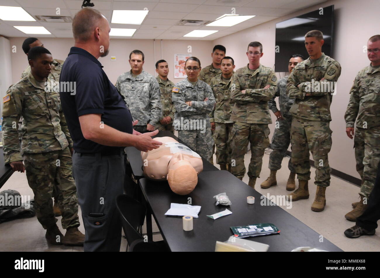 Fort Bliss, Texas- An instructor at the Medical Simulation Training ...