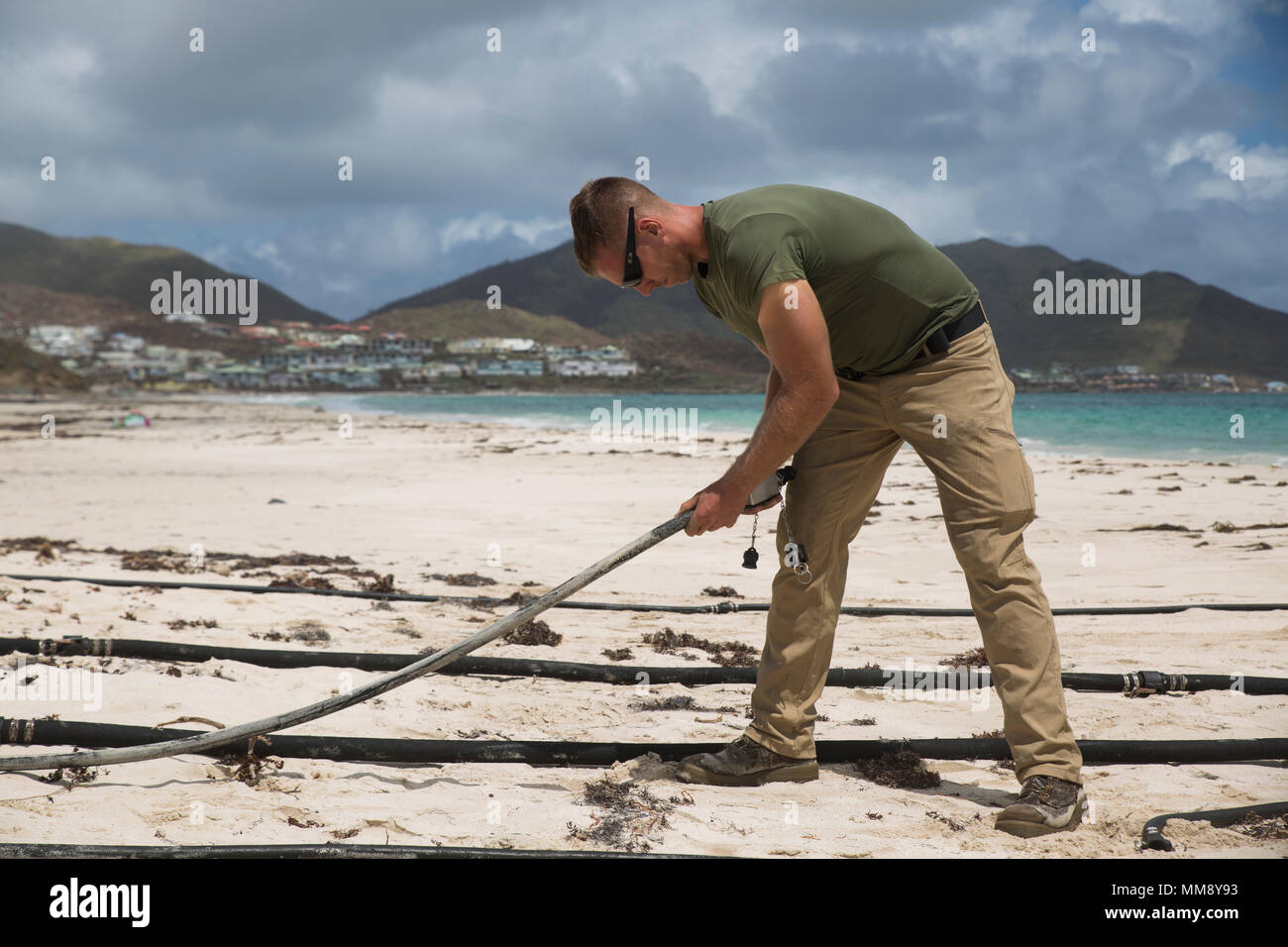 U.S. Marine Cpl. Kyler S. Barrett, a landing support specialist with ...