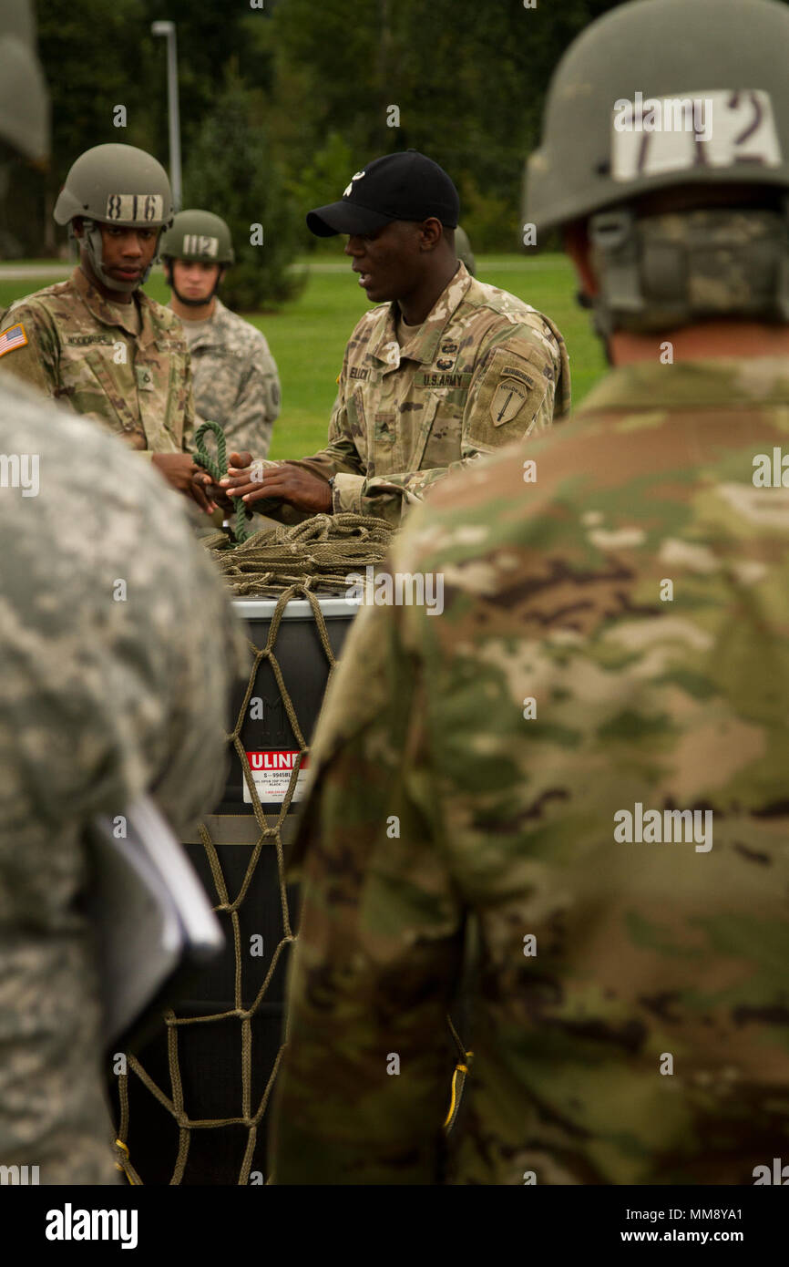 Air Assault Cadre, Sgt Jonathan Ellick, conducts sling load training ...