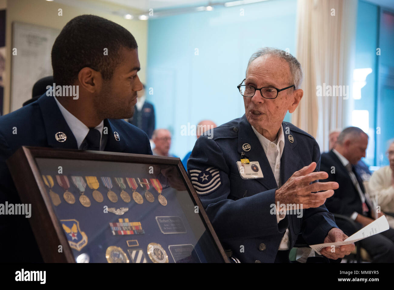 Retired Air Force Master Sgt. Herbert Simonds, right, retirement home ...