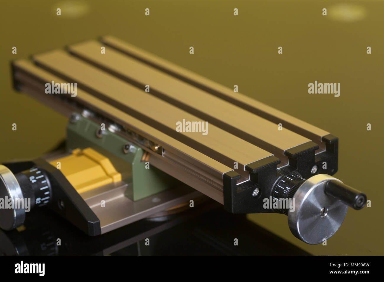 Micro compound table on a black background Stock Photo - Alamy
