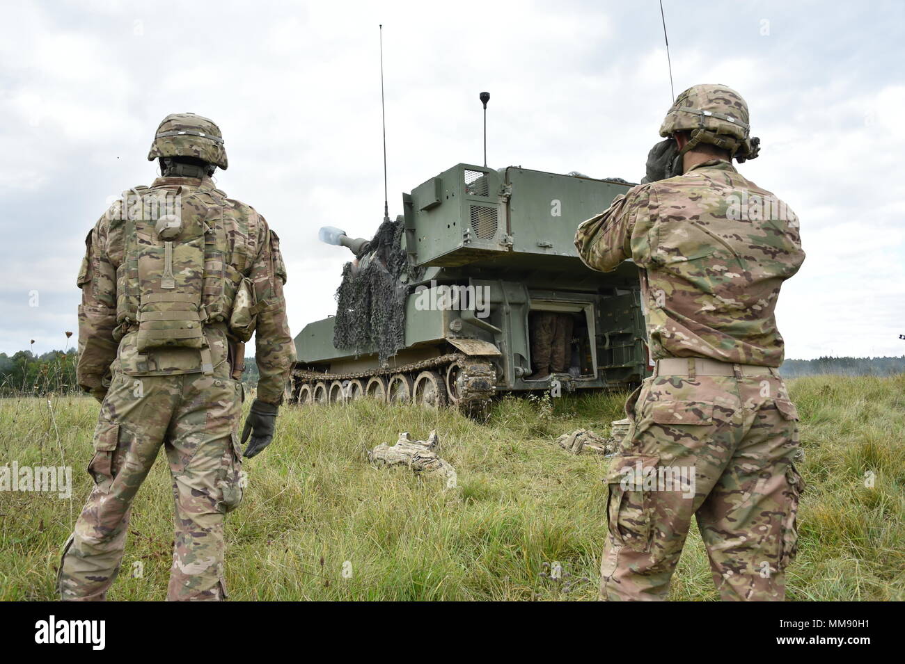 The Command Team with 3rd Battalion, 29th Field Artillery Regiment, 3rd ...