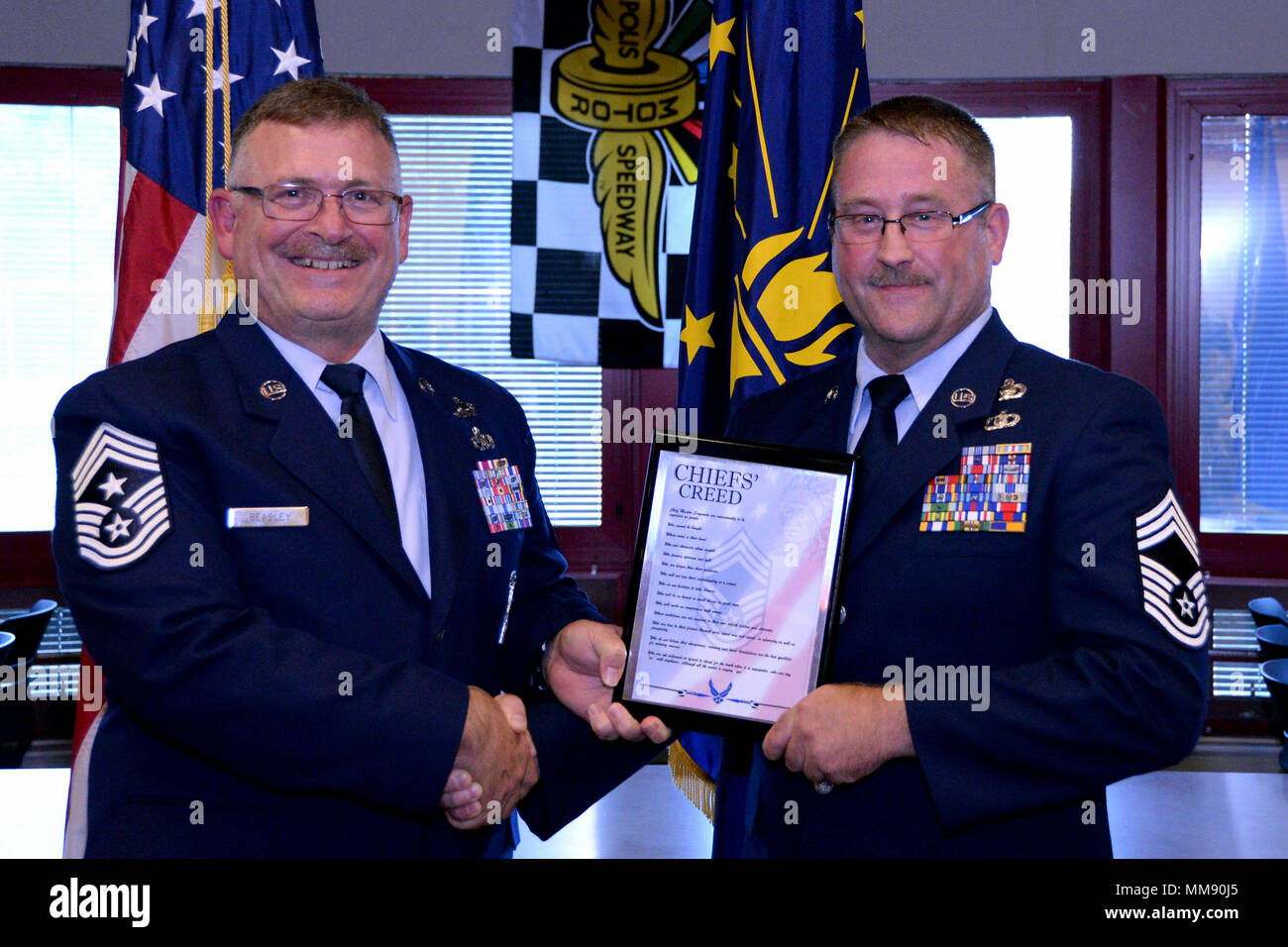 U.S. Air Force Chief Master Sgt. Robert G. Beasley, the command chief ...
