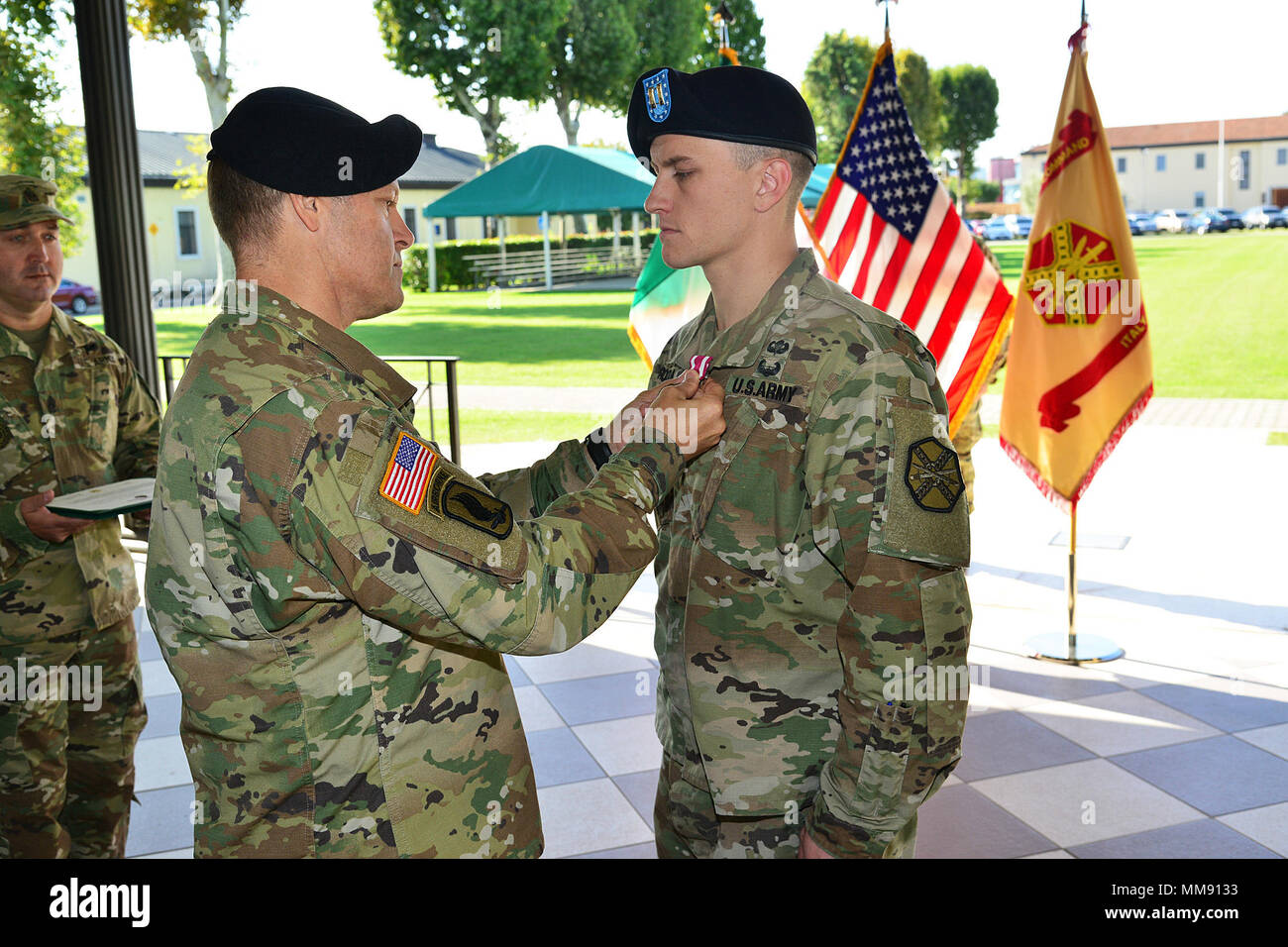 U. S. Col. Eric M. Berdy, (left), commander of U.S. Army Garrison Italy ...