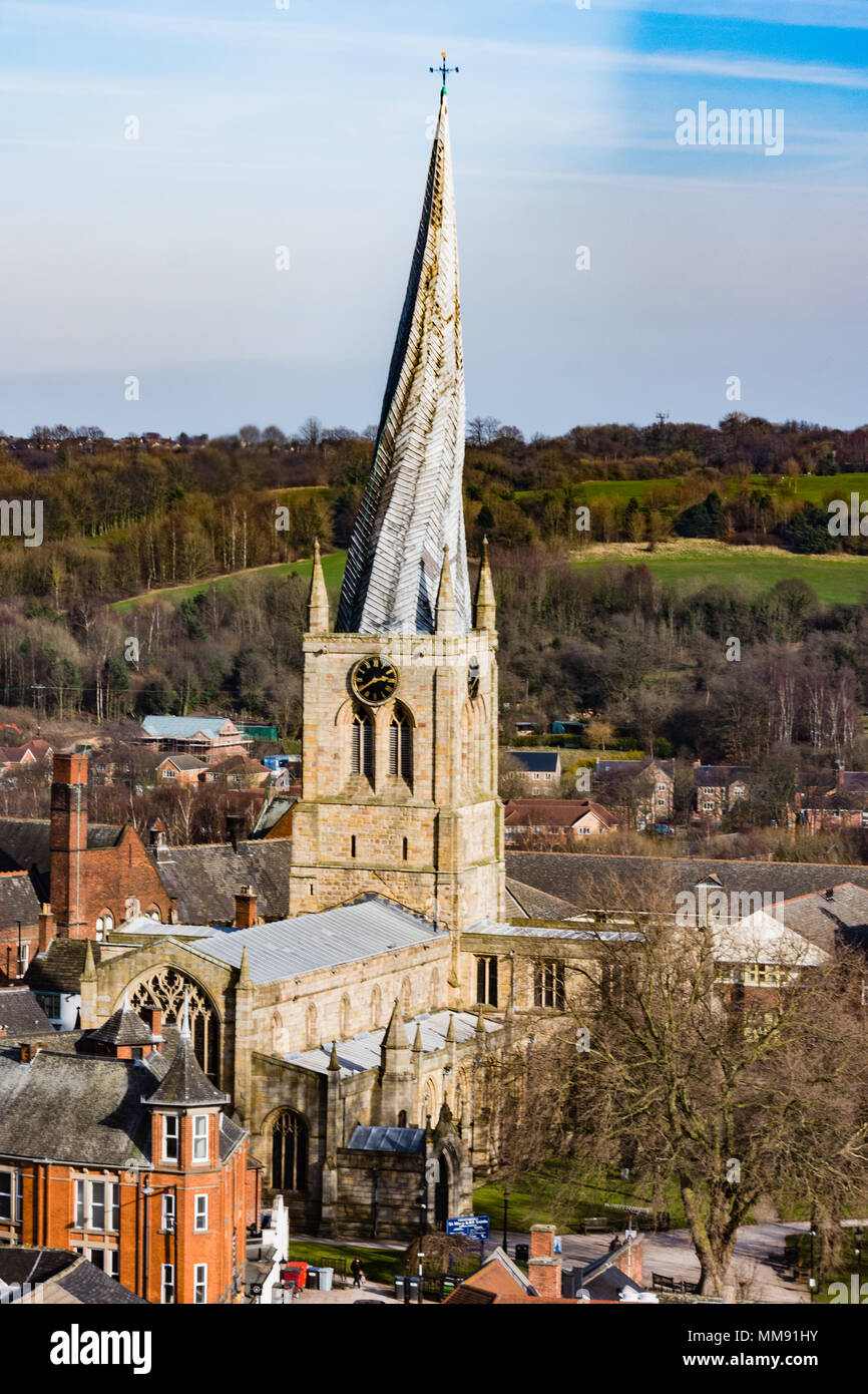 Chesterfield's famous Crooked Spire Stock Photo - Alamy