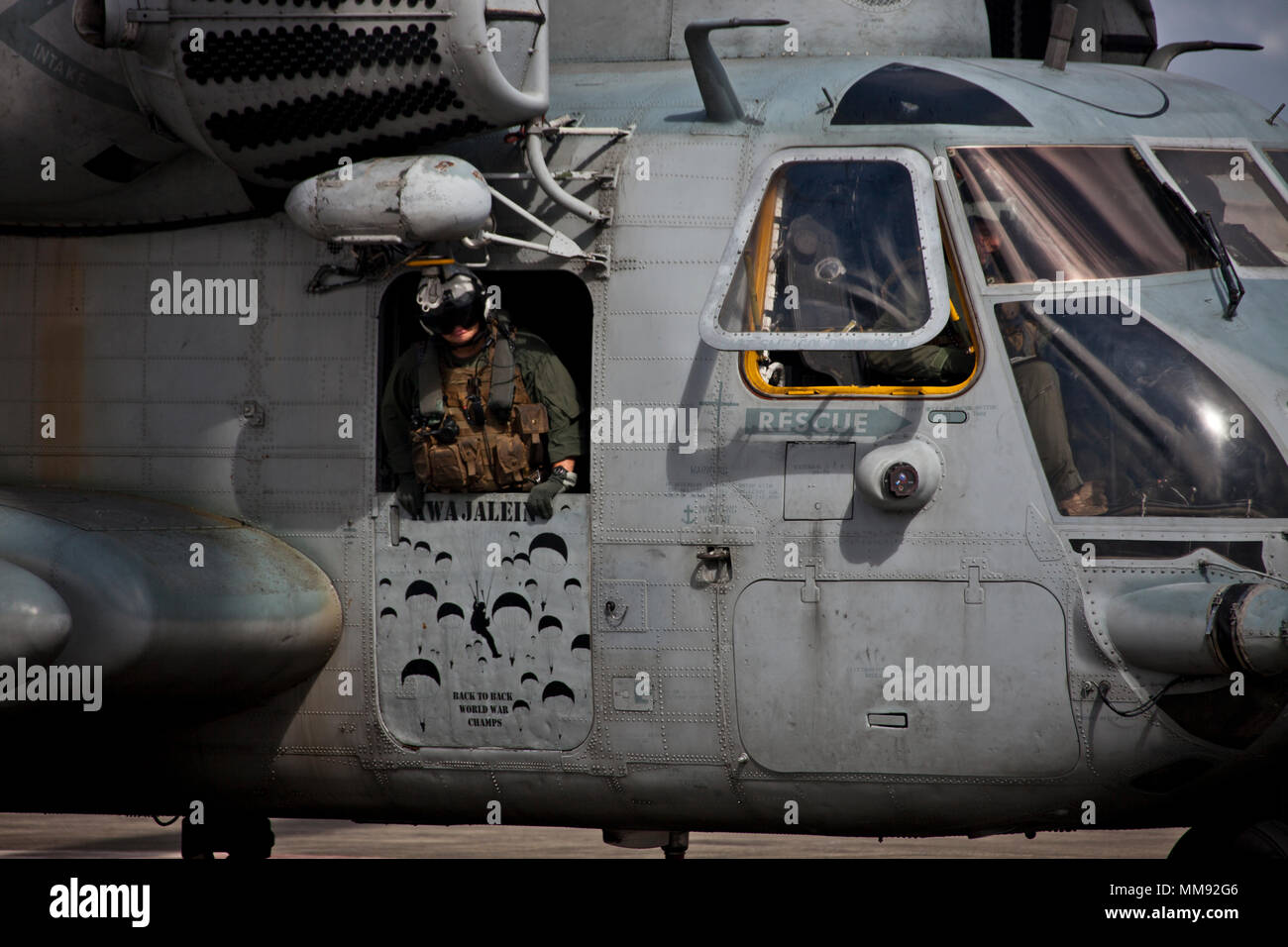 U.S. Marine Lance Cpl. Alexander M. Averhart, a crew chief with Joint ...