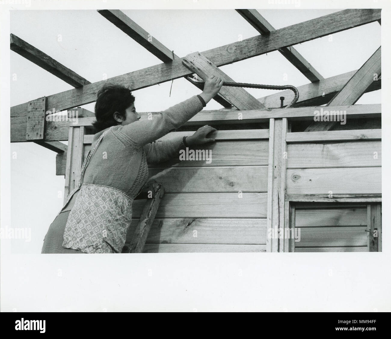 Snapshot of a woman helping build Stock Photo - Alamy