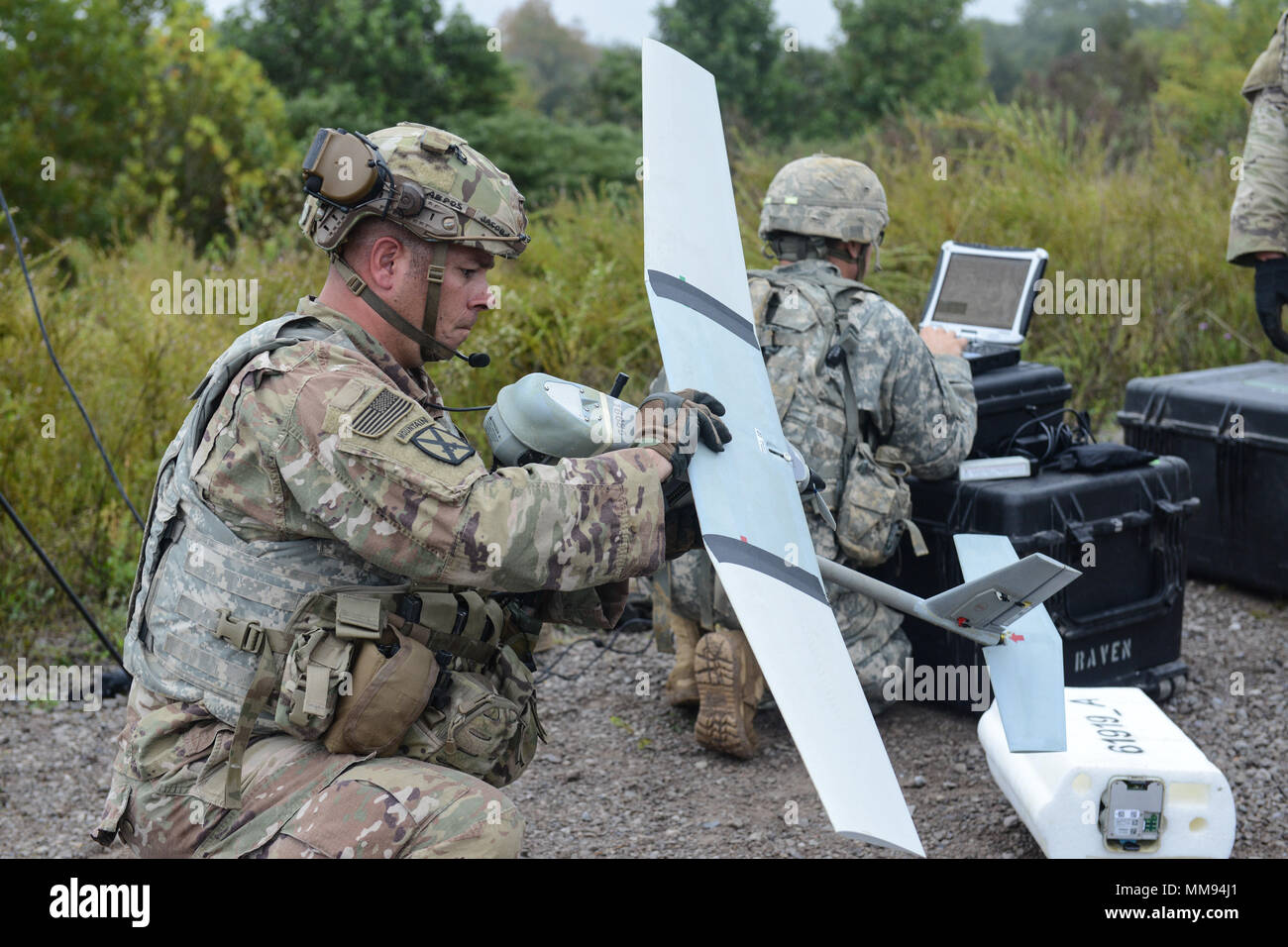 Members of the 19th Engineers Battalion assemble and launch a drone ...