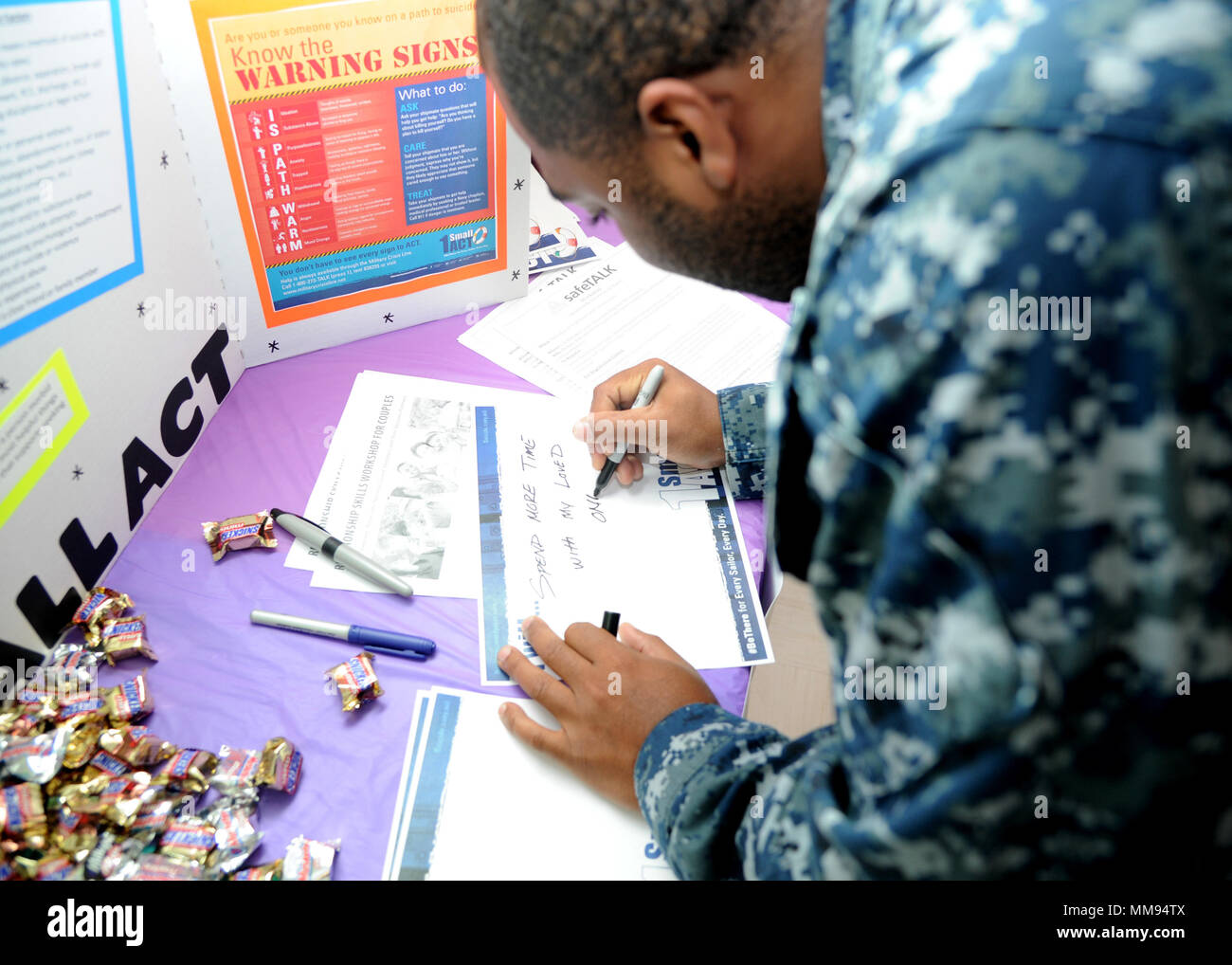 Ship’s Serviceman 3rd Class Anthony Merchant writes what he will do to ...