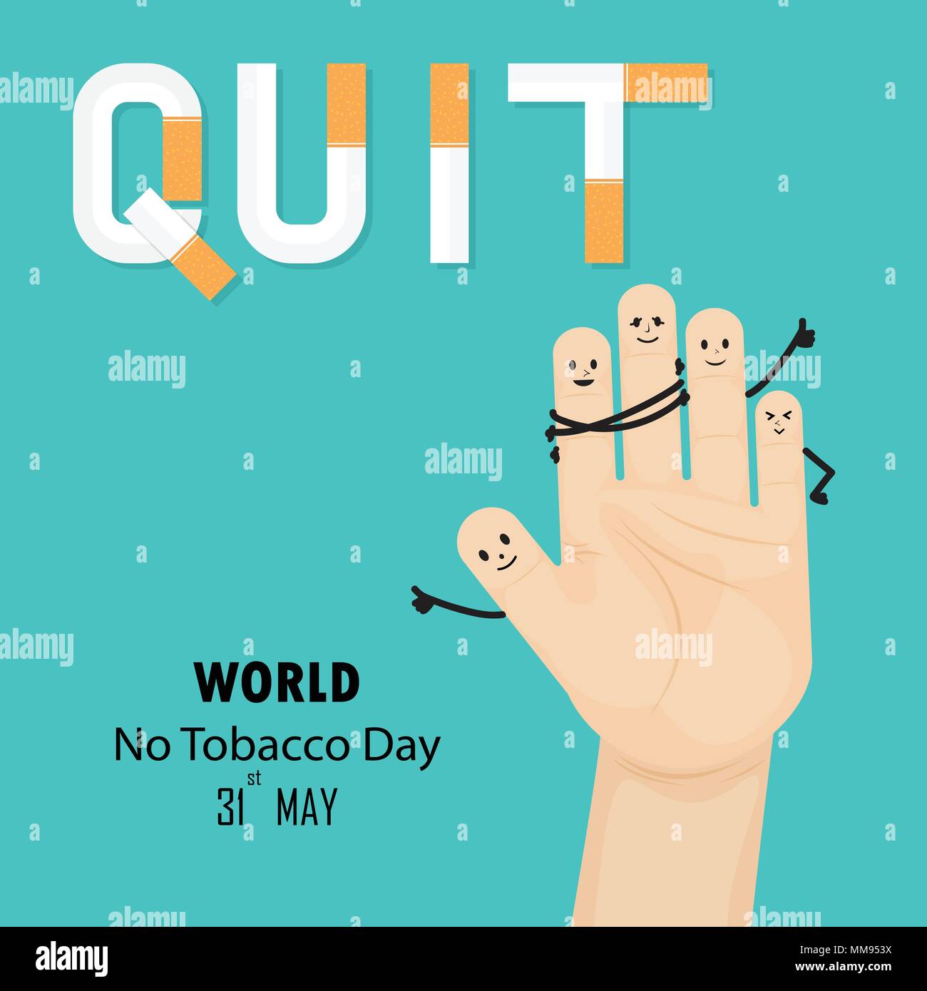 Human hands and cigarette.Quit Tobacco vector logo design template.May ...