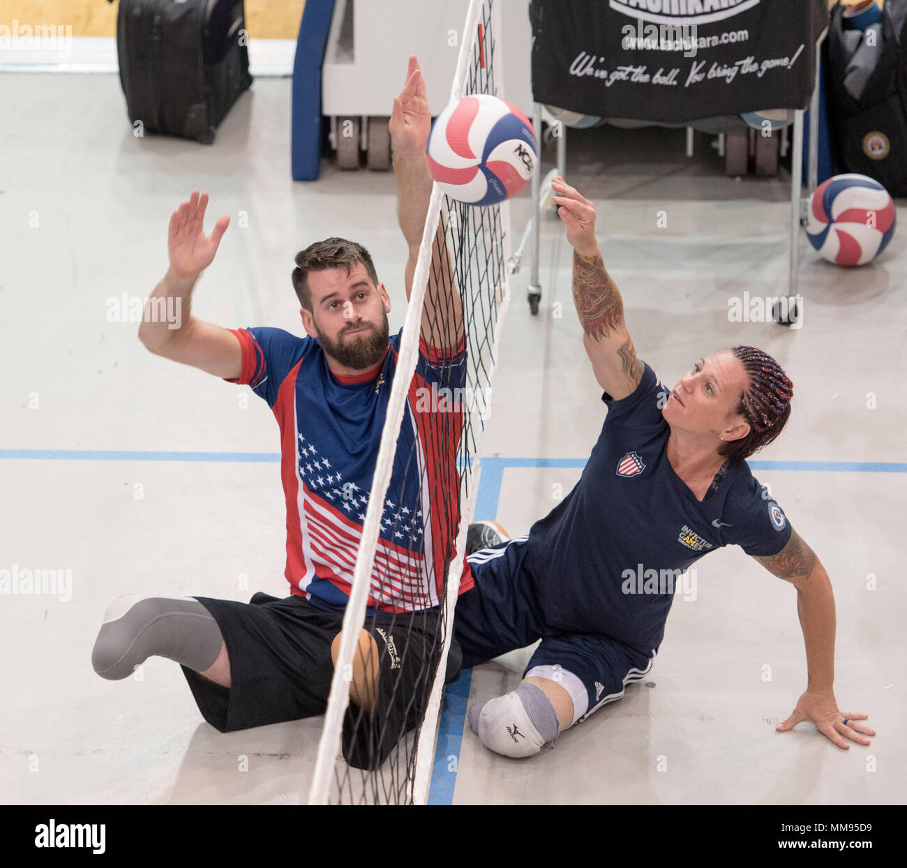 Army veteran Stefan Leroy and Marine Corps veteran Sarah Rudder train ...