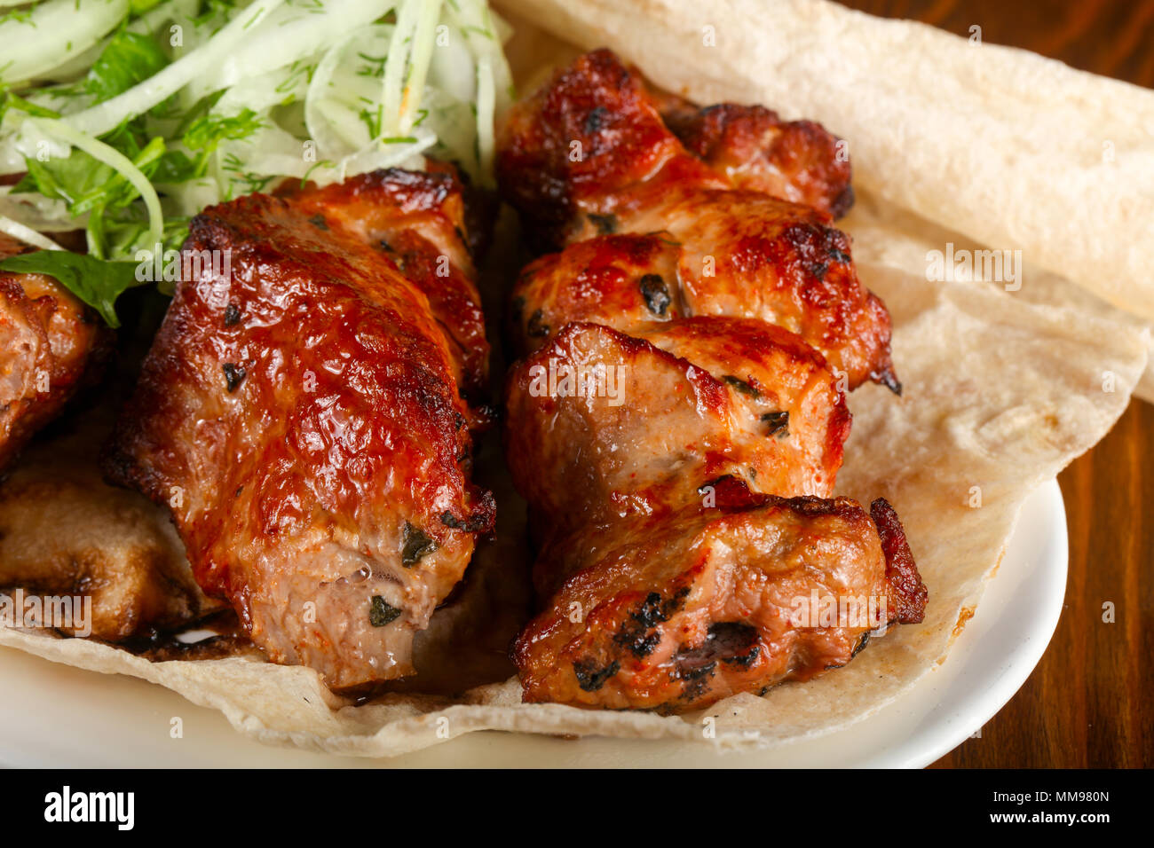 Kebab mix with lavash bread Stock Photo - Alamy