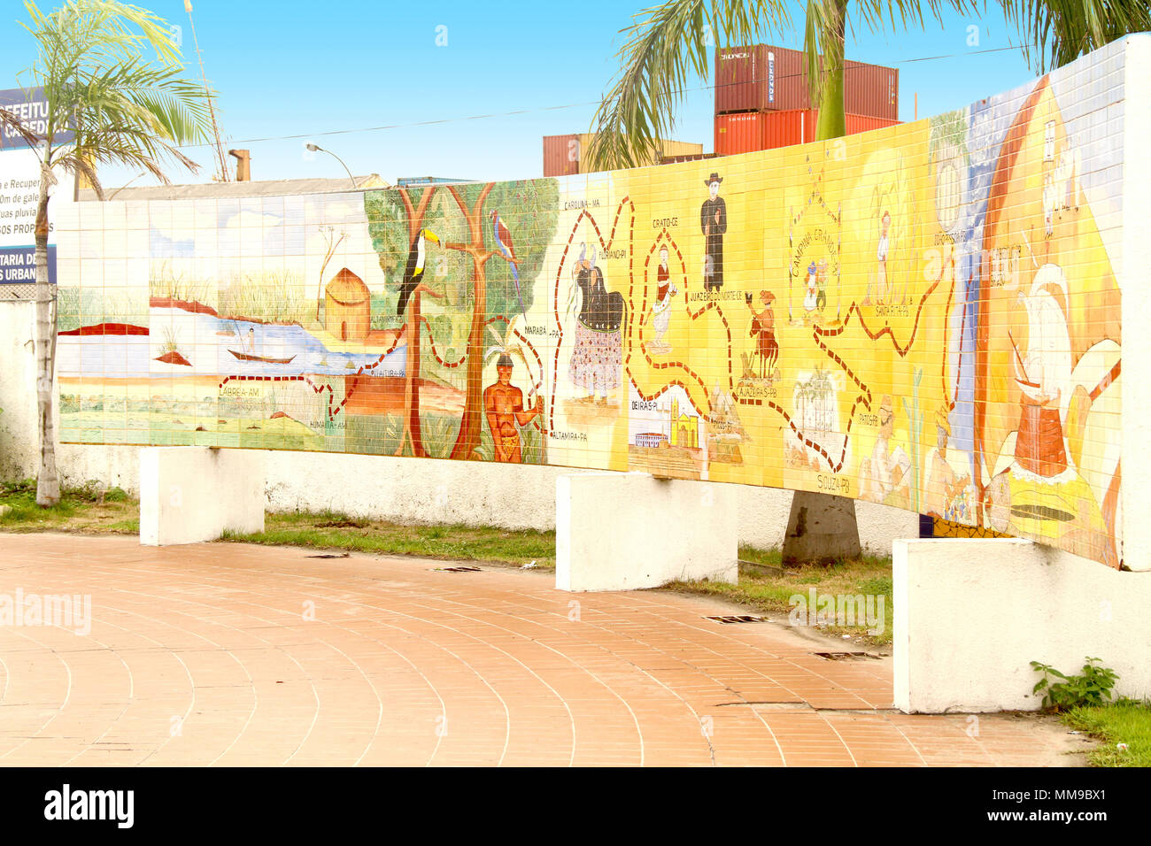 Mural TransAM, Transamazônica highway, BR-230 road, KM 0, Cabedelo ...