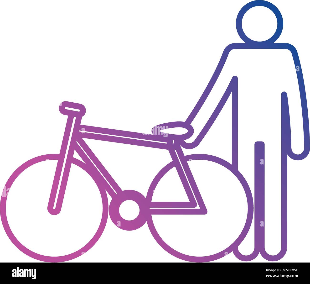 bicycle vehicle with human figure Stock Vector Image & Art - Alamy