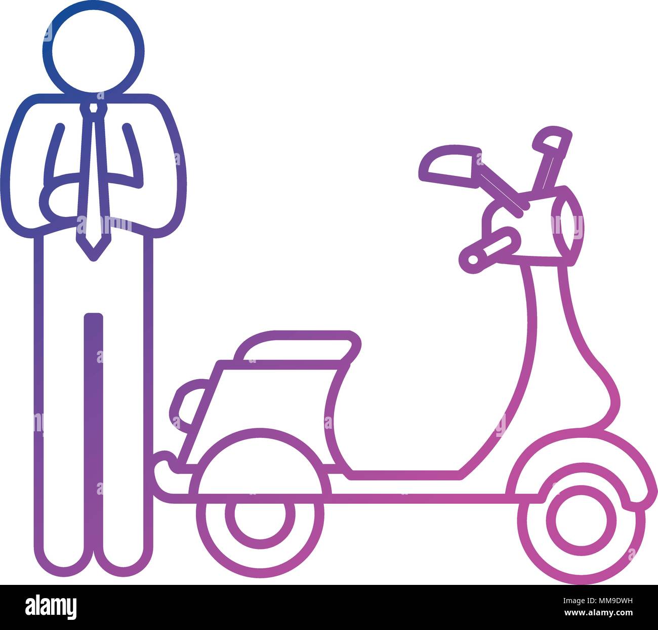 scooter motorcycle with driver silhouette Stock Vector Image & Art - Alamy