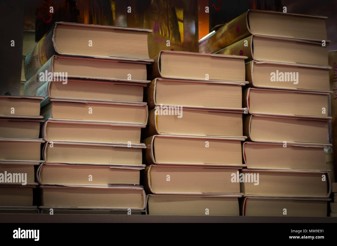 Stack of books stored as Education and business concept Stock Photo - Alamy