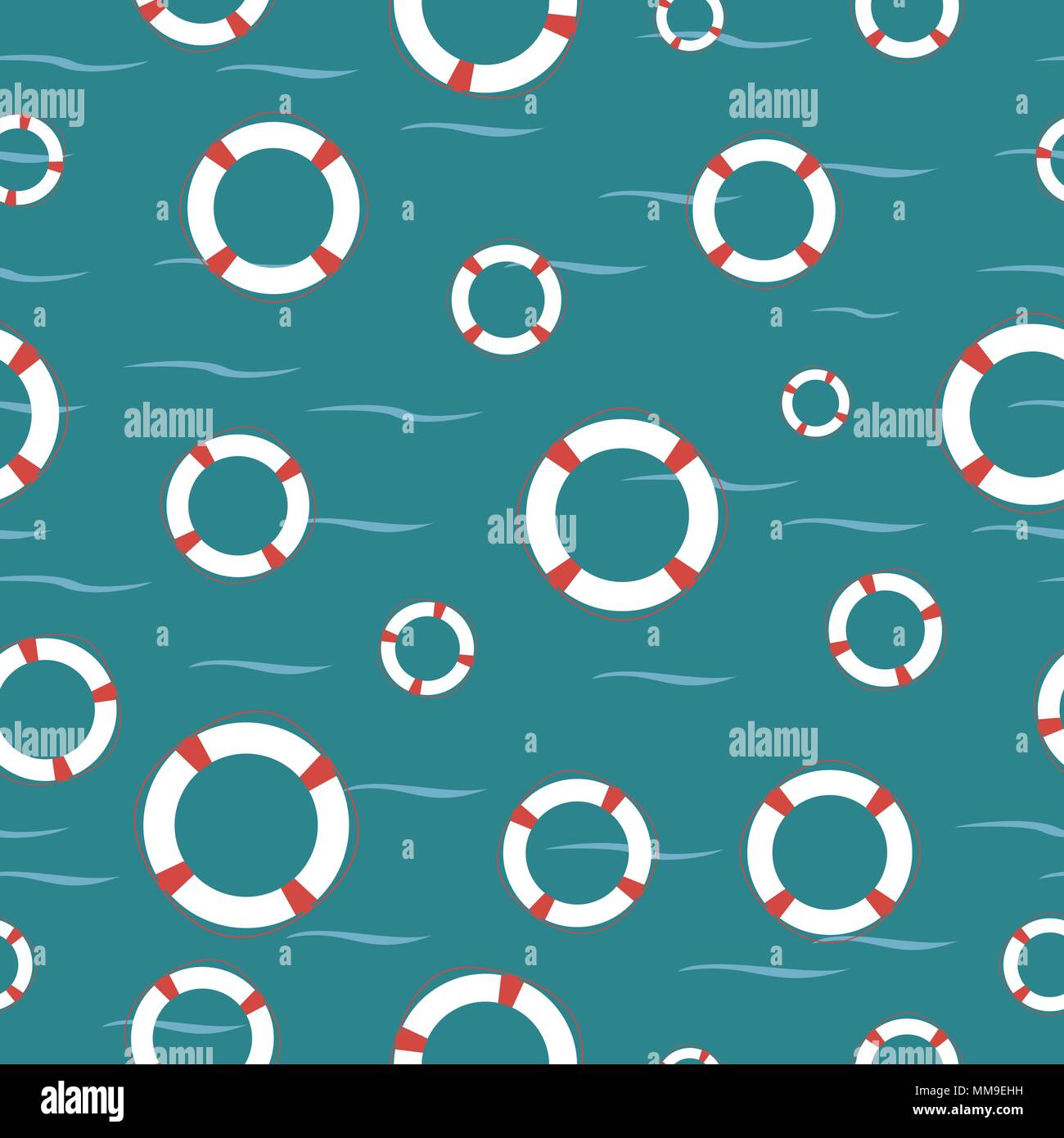 seamless vector pattern with lifebuoy Stock Vector Image & Art - Alamy