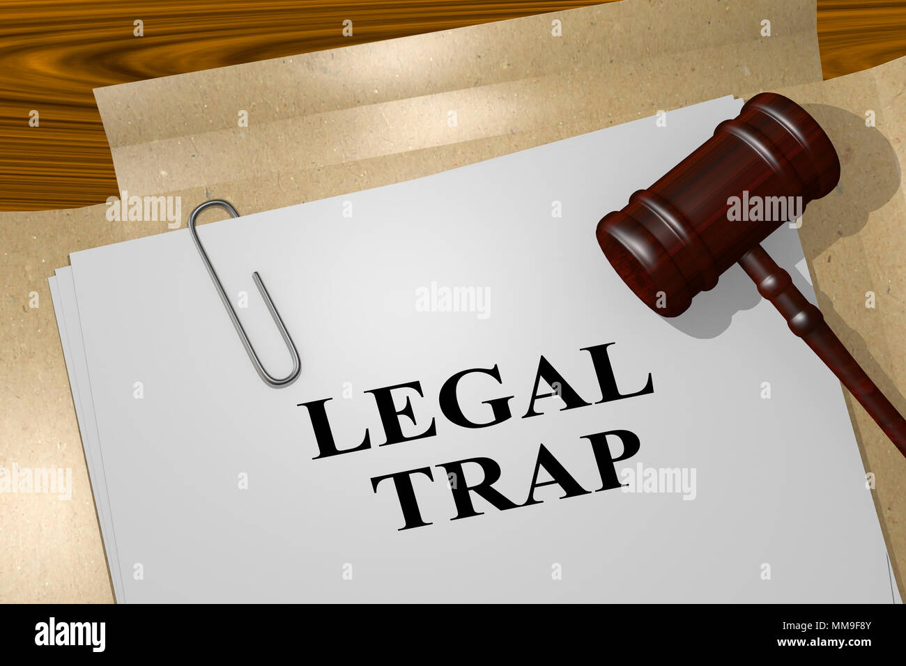 3D illustration of LEGAL TRAP title on legal document Stock Photo - Alamy