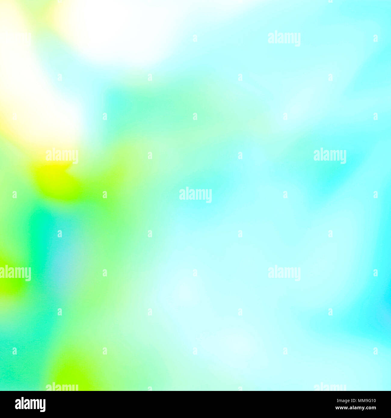 Abstract turquoise and yellow pastel colored defocused background Stock ...