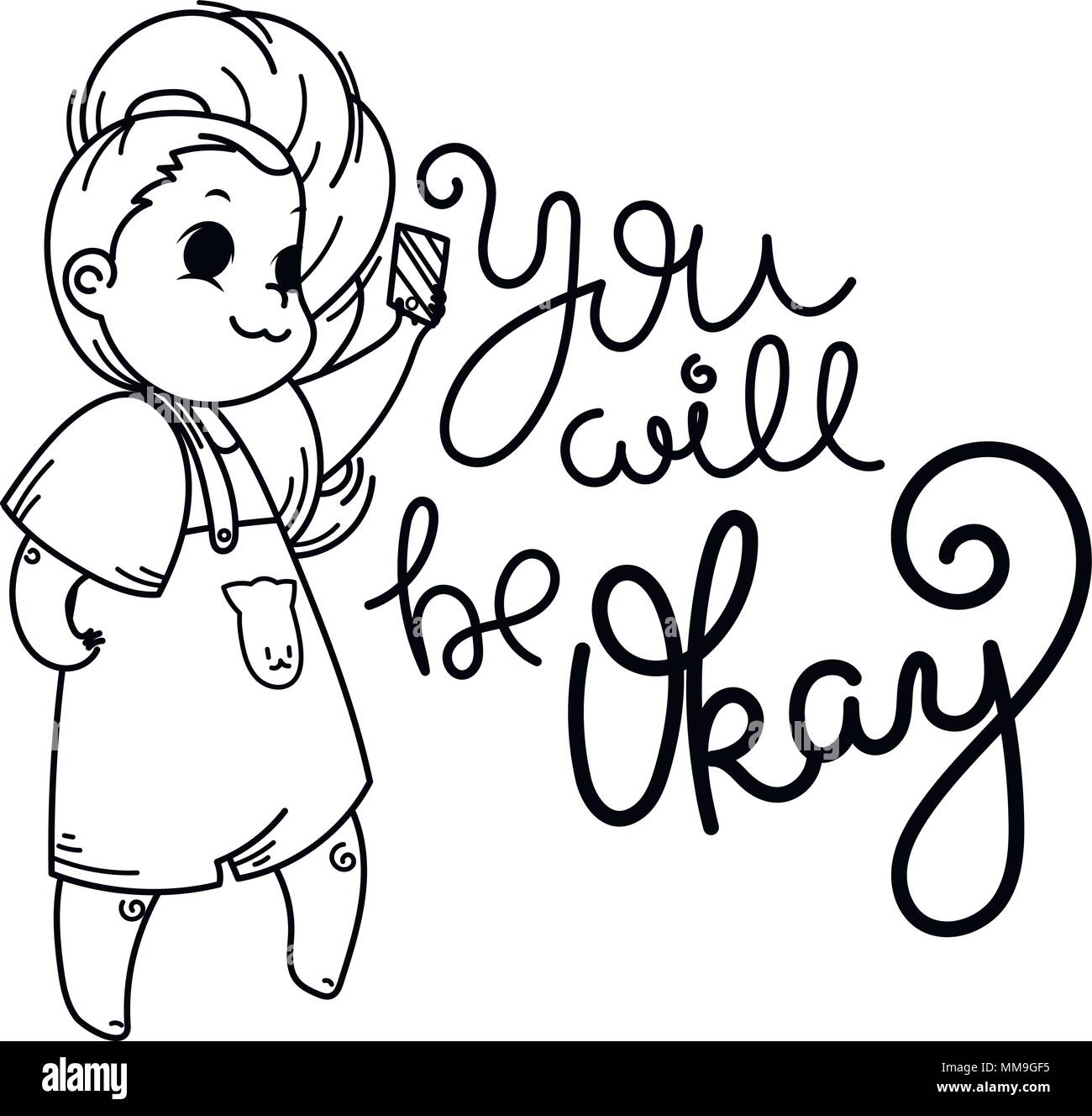 You will be okay. Cute cartoon kids. Vector and illustration Stock ...