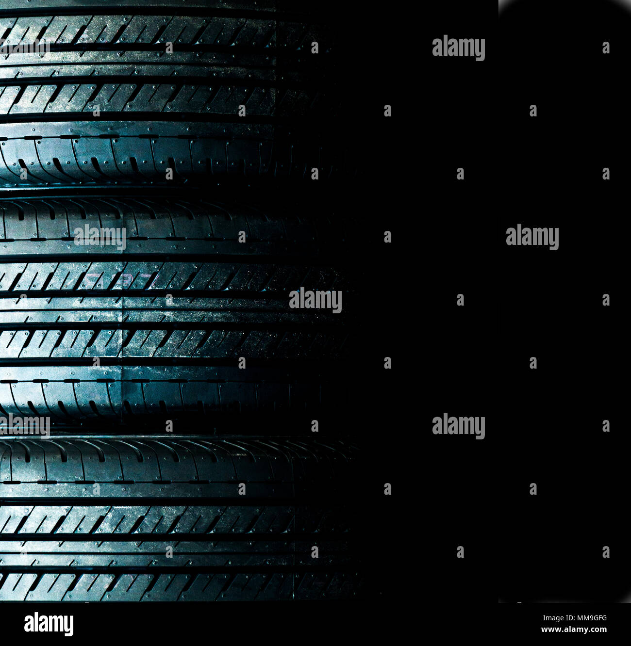 Close up tyre for sell texture background with space use for texts or ...