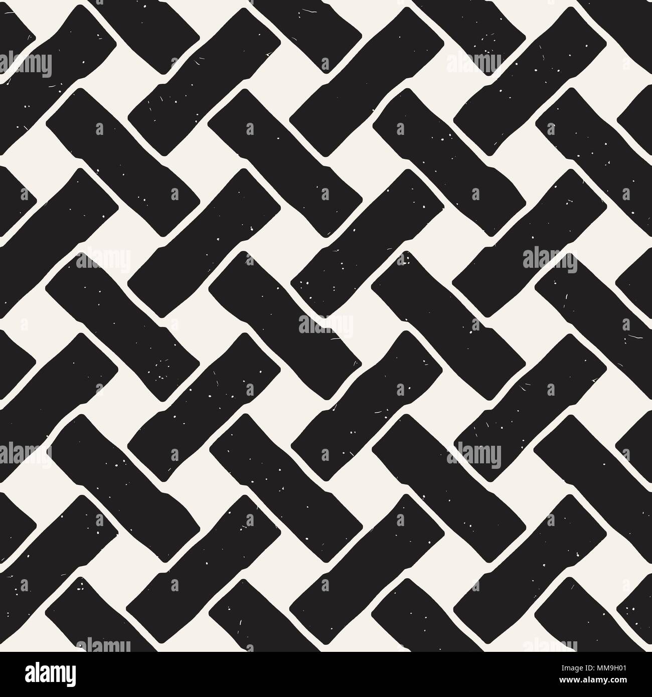 Hand drawn seamless repeating pattern with lines tiling. Grungy ...