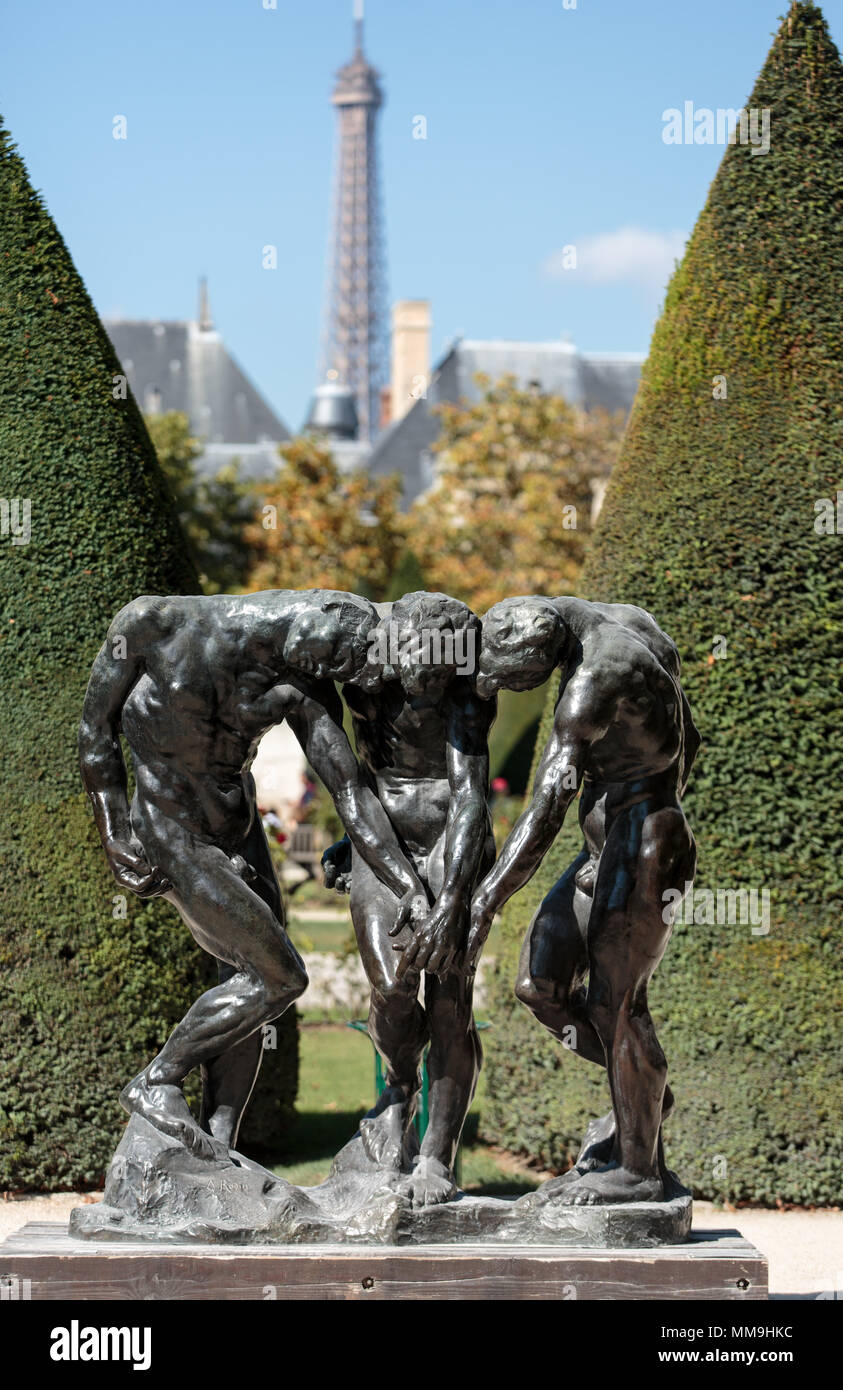 Paris - Museum Rodin. Sculpture of the Three Shades inspired with ...